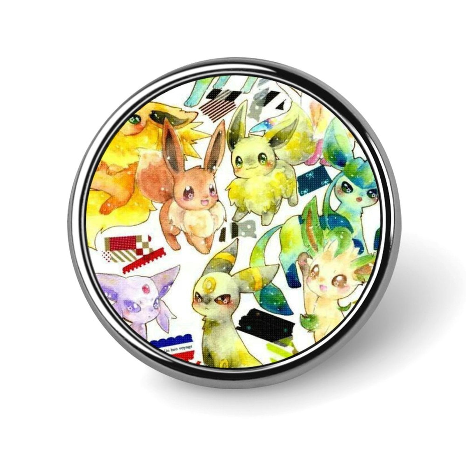 Anime Go Eevee Evolutions Circle Badges Round Chest Pins Brooch Decor ...