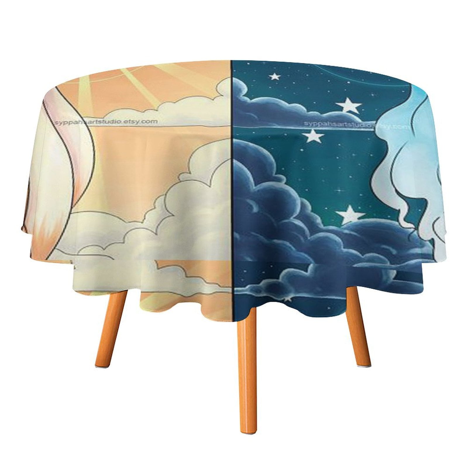 Anime Go Eevee Evolutions Table Cloth Round Tablecloth Polyester Table ...