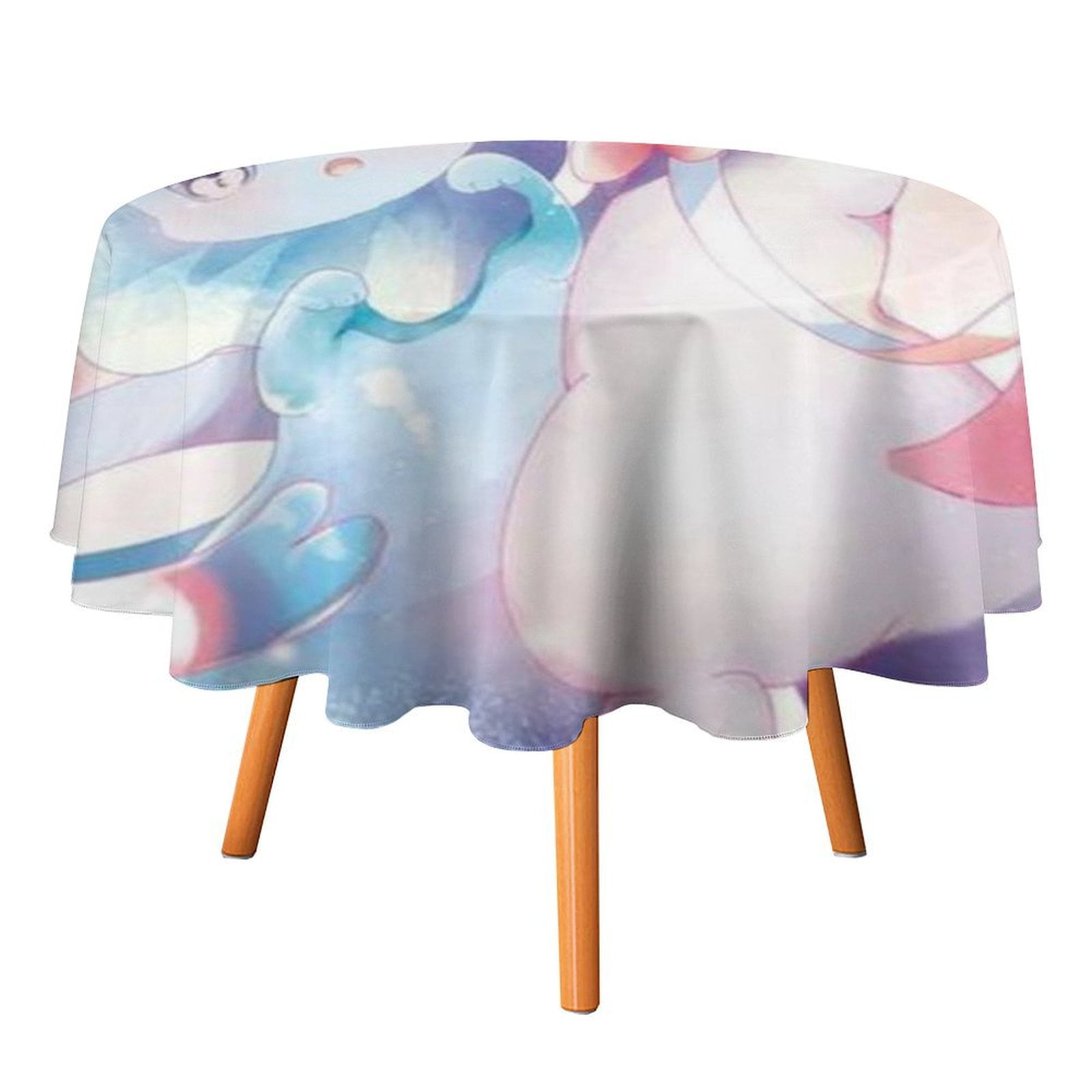Anime Go Eevee Evolutions Table Cloth Round Tablecloth Polyester Table ...