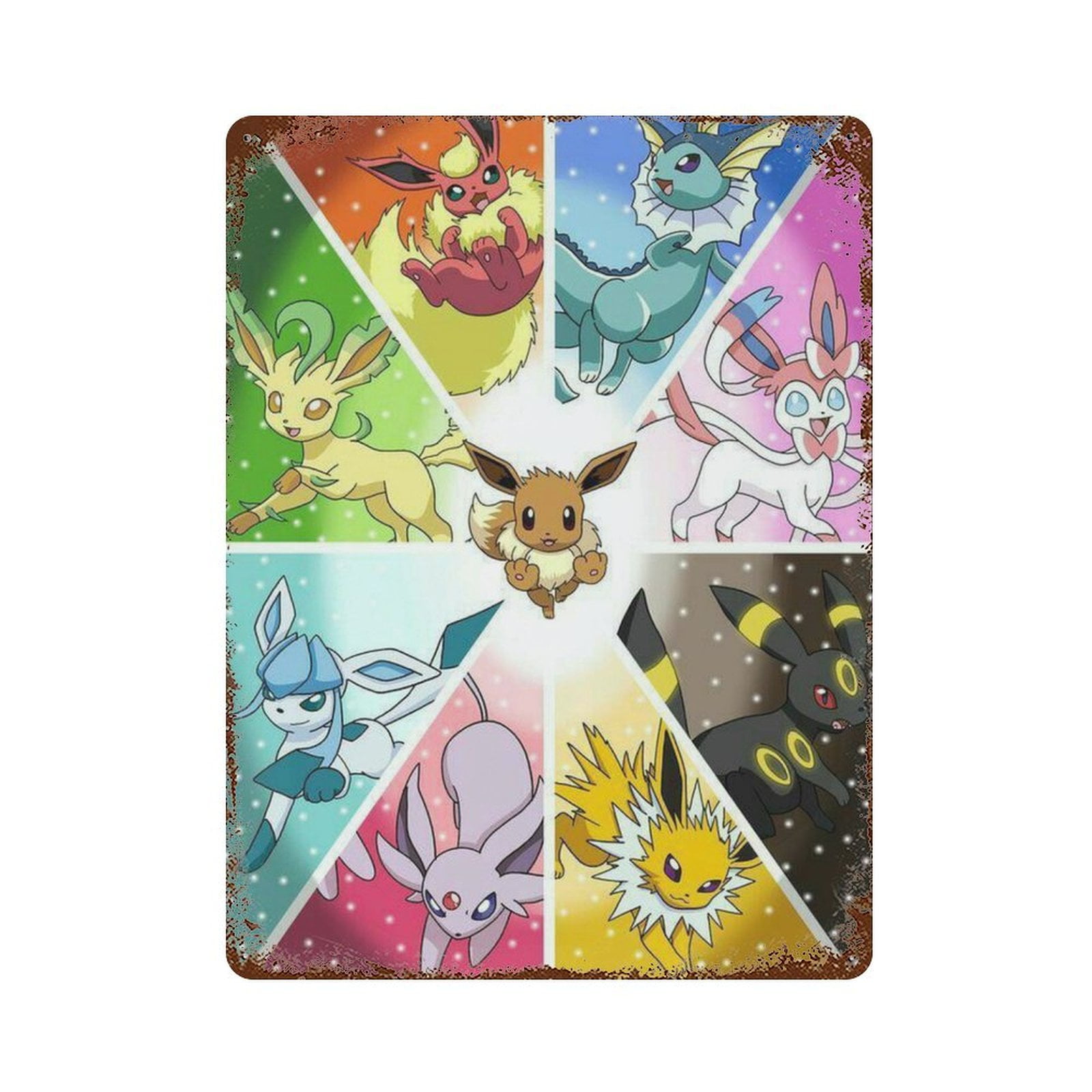 Anime Go Eevee Evolutions Vintage Comic Poster Tin Signs Wall Art Metal ...