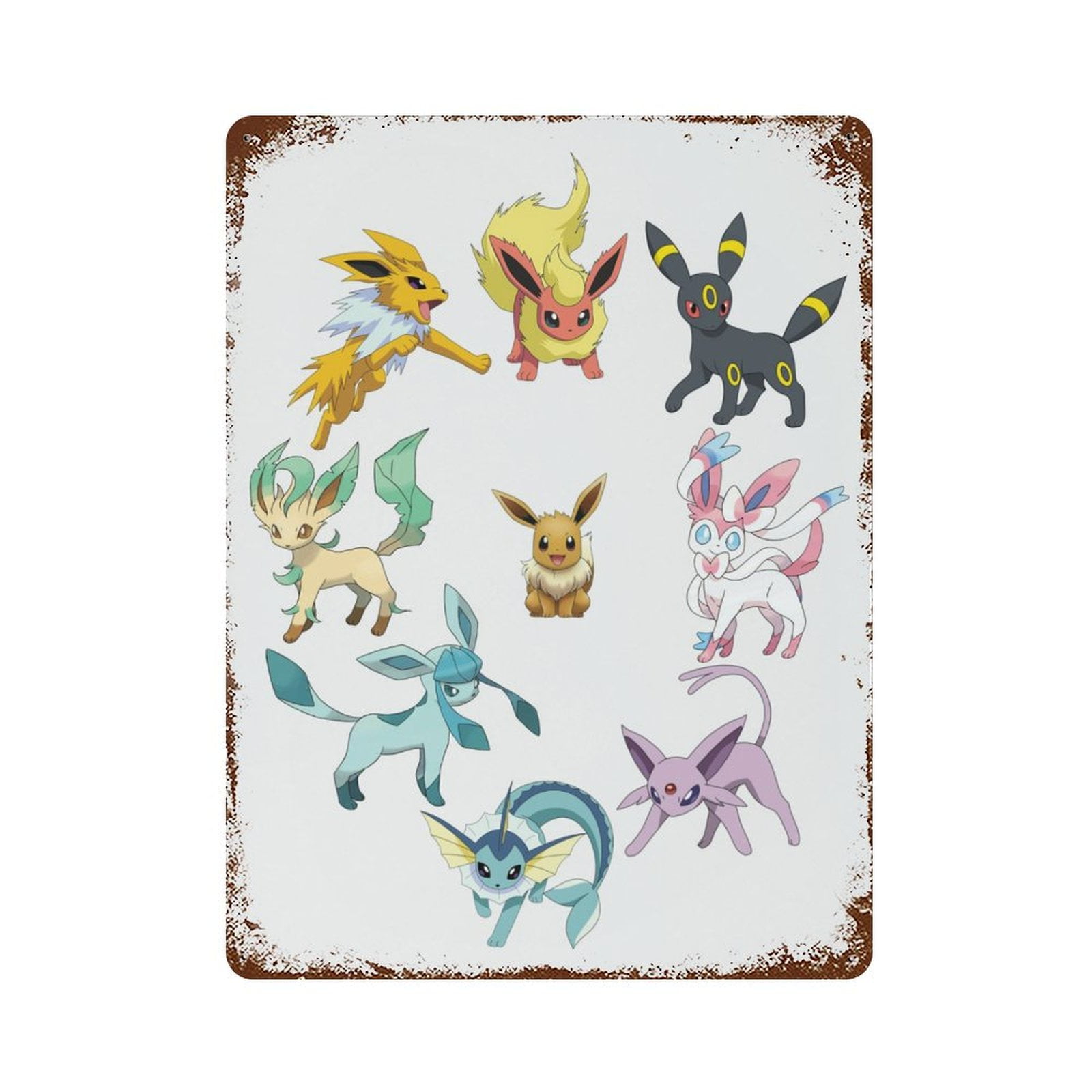 Anime Go Eevee Evolutions Vintage Comic Poster Tin Signs Wall Art Metal ...