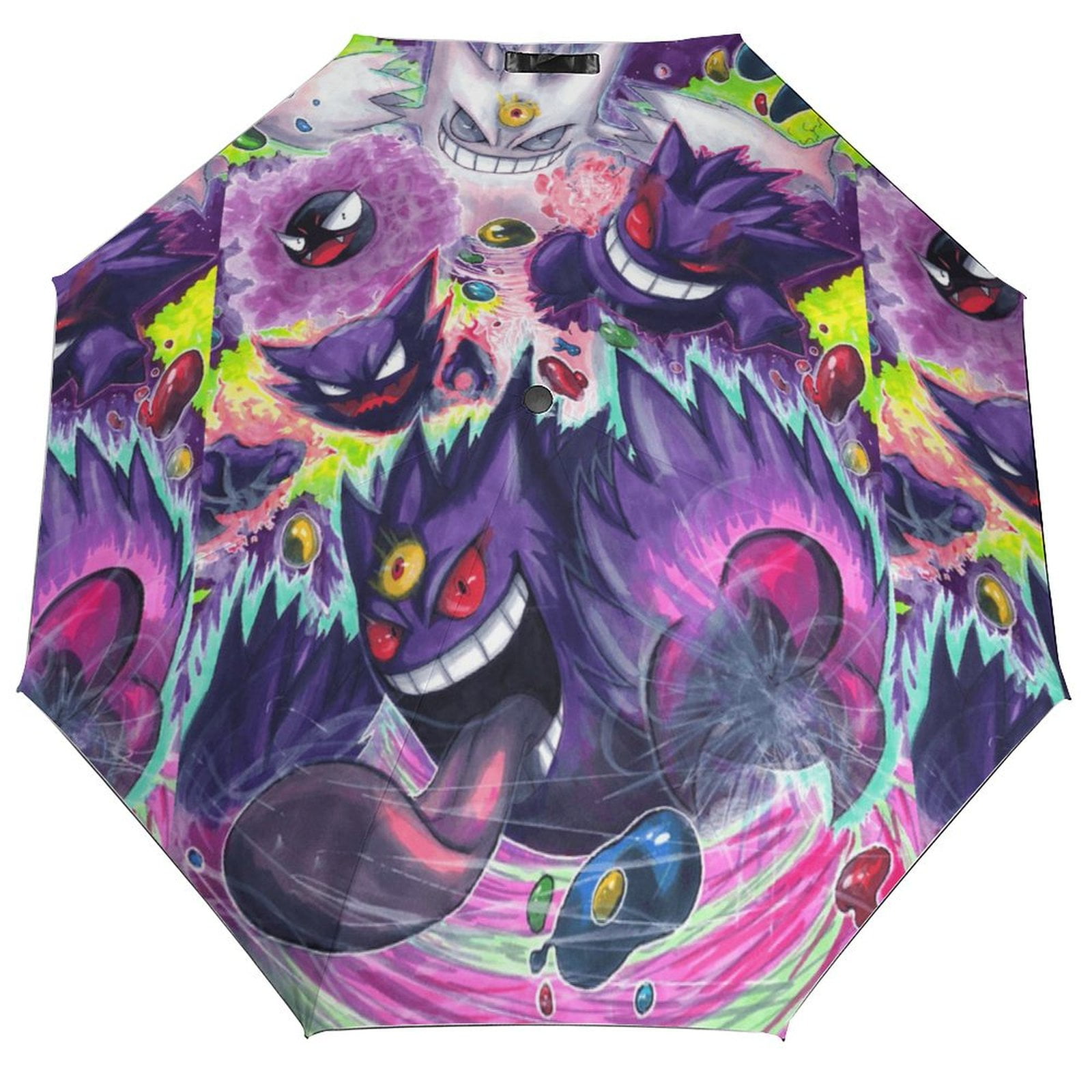 Anime Go Gengar Evolutions Sun umbrella Automatic Open/Close Sun Rain ...