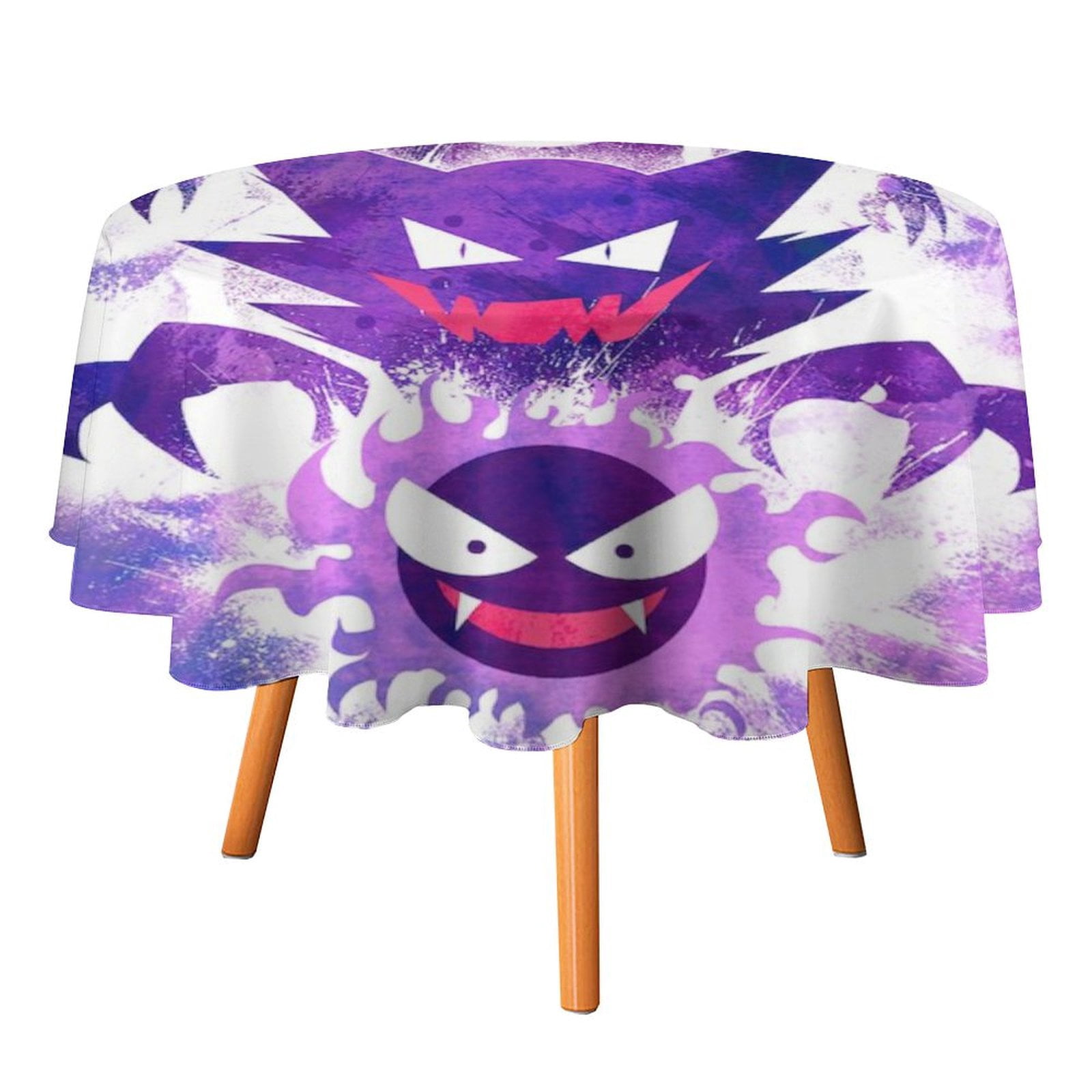 Anime Go Gengar Evolutions Table Cloth Round Tablecloth Polyester Table ...