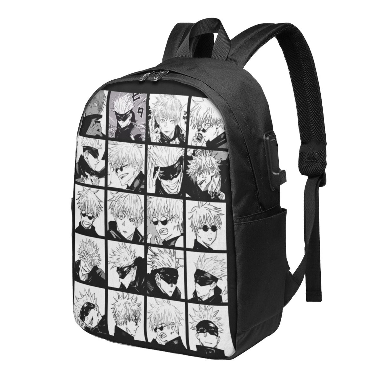 Anime Gojo Satoru USB Backpack 17 IN Laptop Bags Bookbags Travel School ...