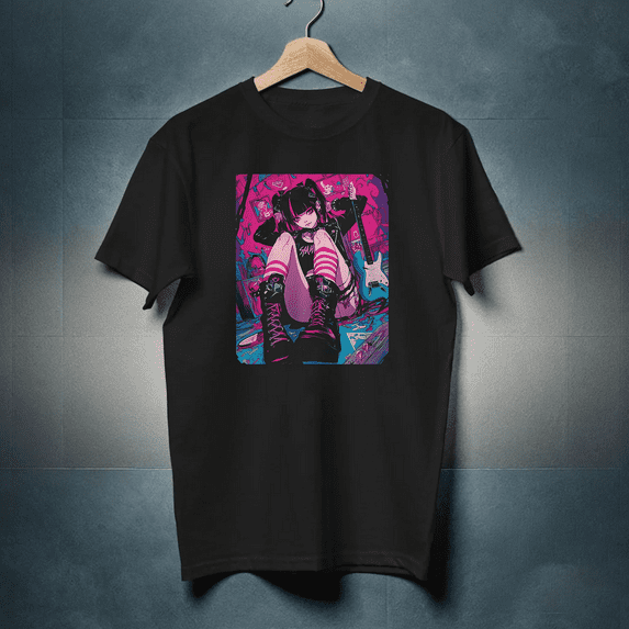 Anime Goth Metal Girl T-Shirt – Kawaii Punk Aesthetic Gift Tee for All ...