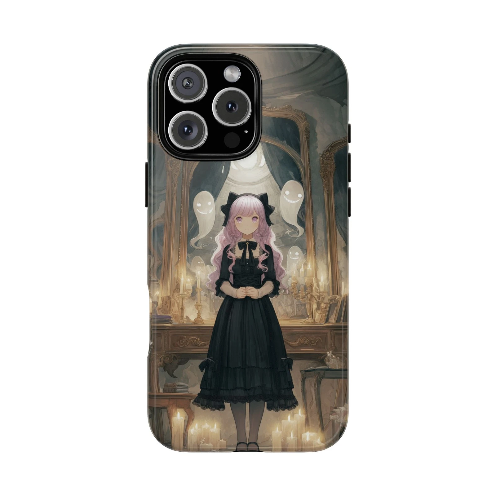 Anime Gothic Girl Ghosts Phone Case for iPhone 17 to 11 Pro Max ...