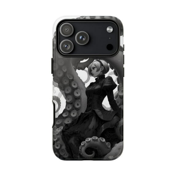 Anime Gothic Girl Octopus Tentacles Dark Fantasy Scene Case for iPhone ...