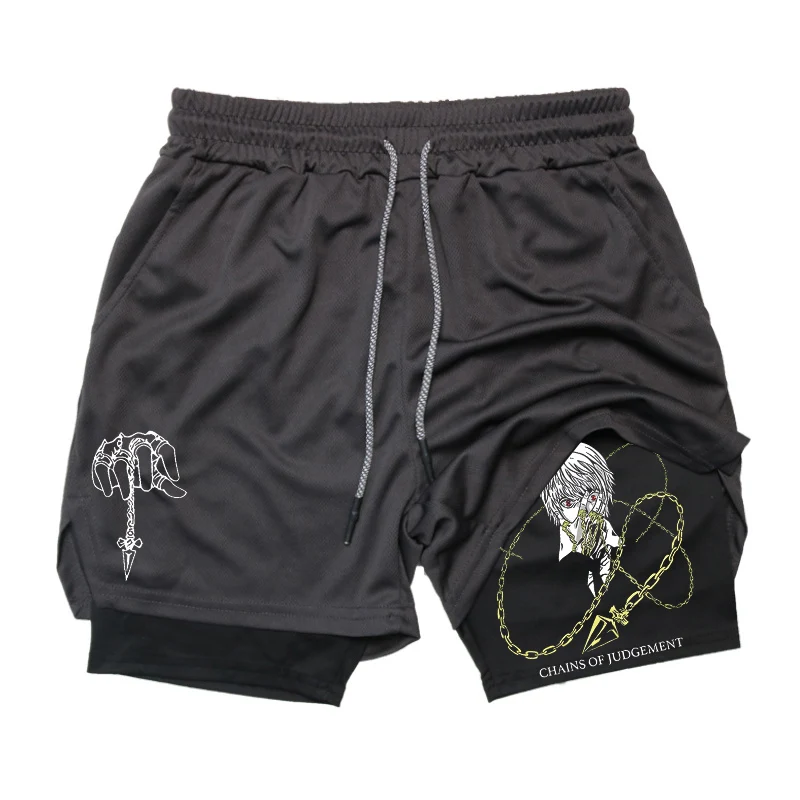 Anime Graphic 2 in 1 Performance Shorts for Men Athletic Gym Workout ...