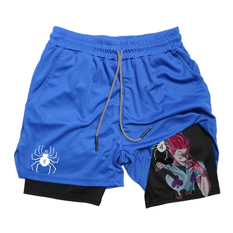 Anime Graphic 2 in 1 Performance Shorts for Men Athletic Gym Workout ...