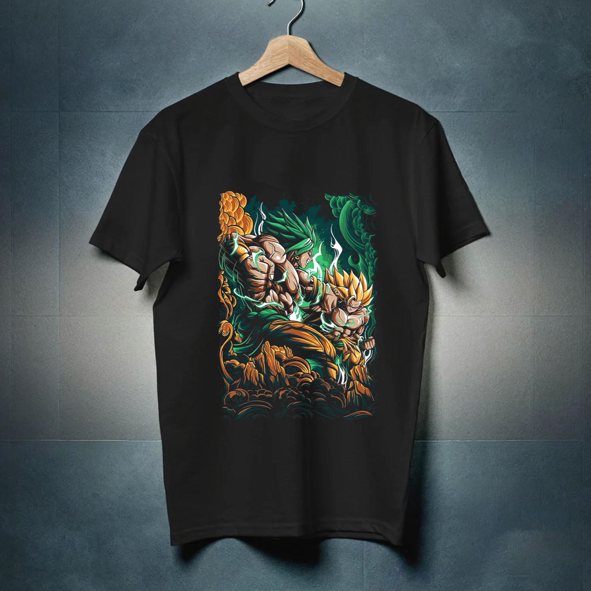 Anime Graphic Tee - Dragon Fighter Shirt - Bold Design Featuring Heroic ...