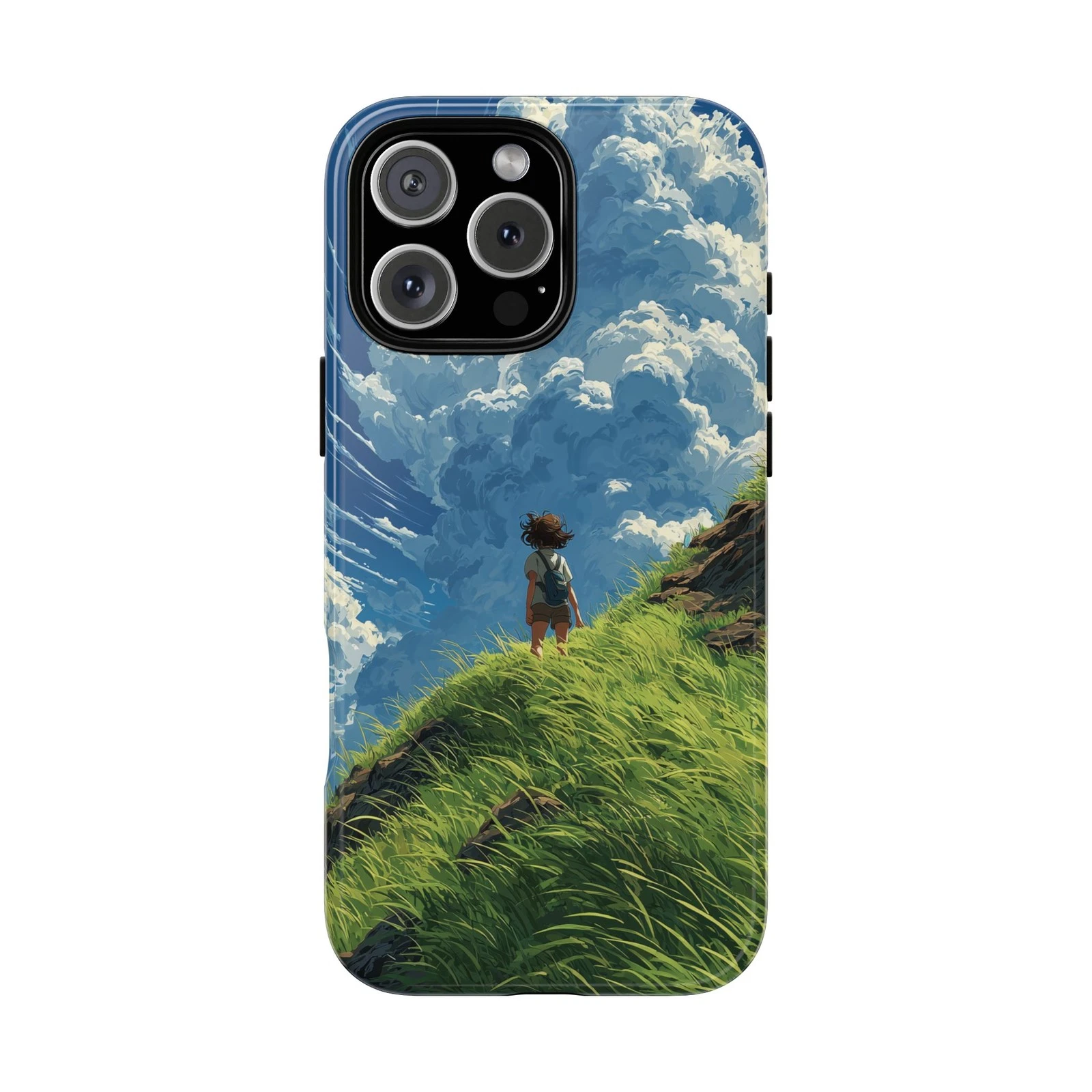 Anime Grassy Mountain Landscape Art Phone Case for iPhone 17 through 11 ...