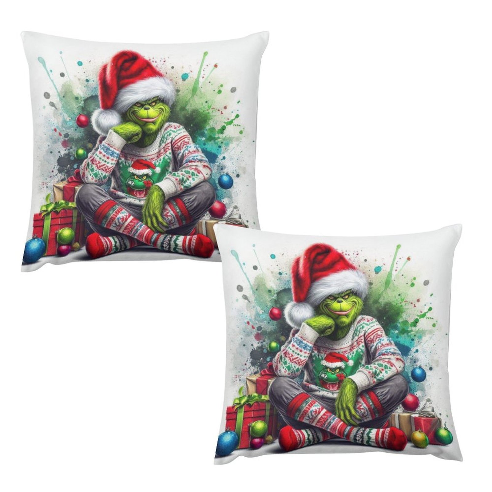 Anime Grinch Pillow Covers 12 "x12 " Decorative Pillow Case Square ...