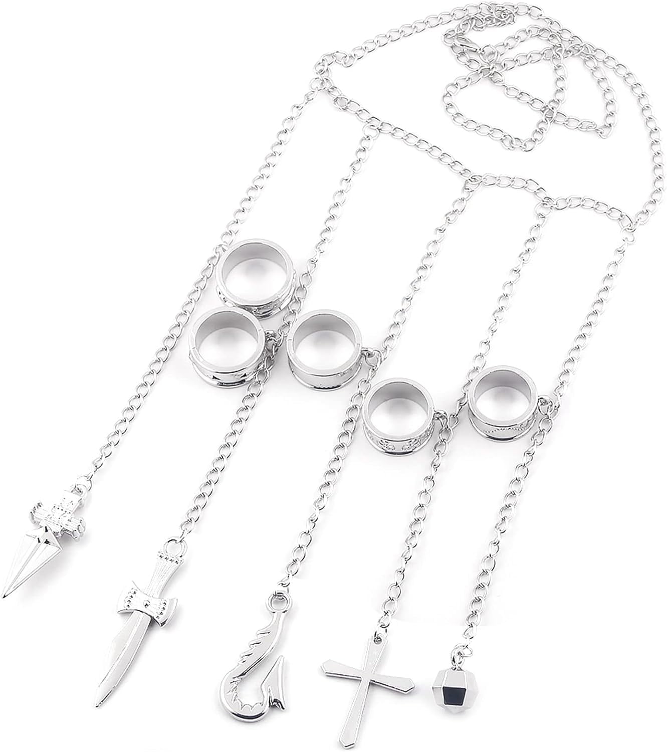 Anime HXH Kurapika Charm Bracelet - Anime HXH Cosplay Five Finger Rings ...