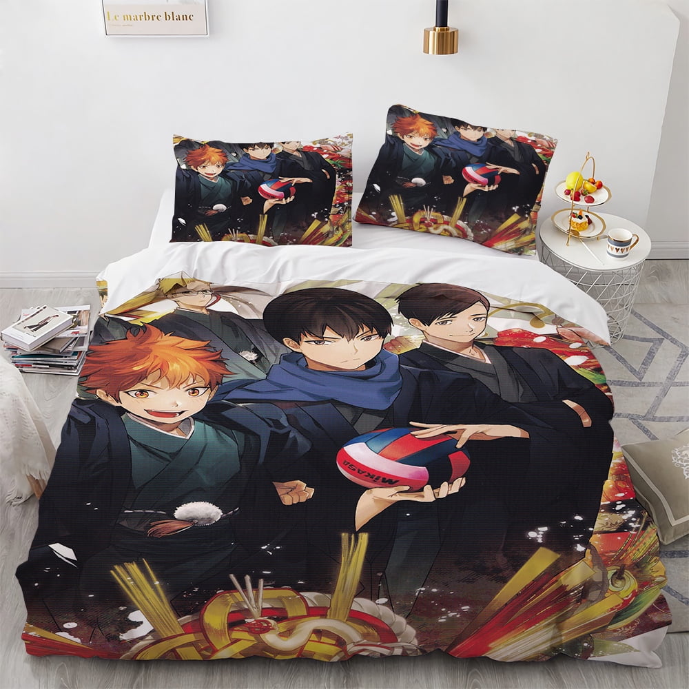 Anime Haikyuu Queen Size Bedding Duvet Cover Sets for Room Decor ...