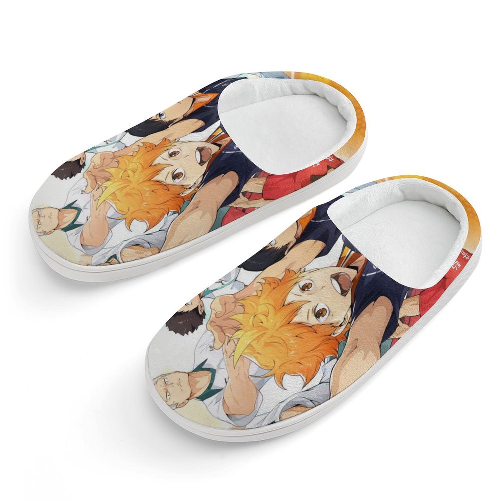 Anime Haikyuu Soft Plush Slippers for Boys Girls Winter Warm Cotton ...