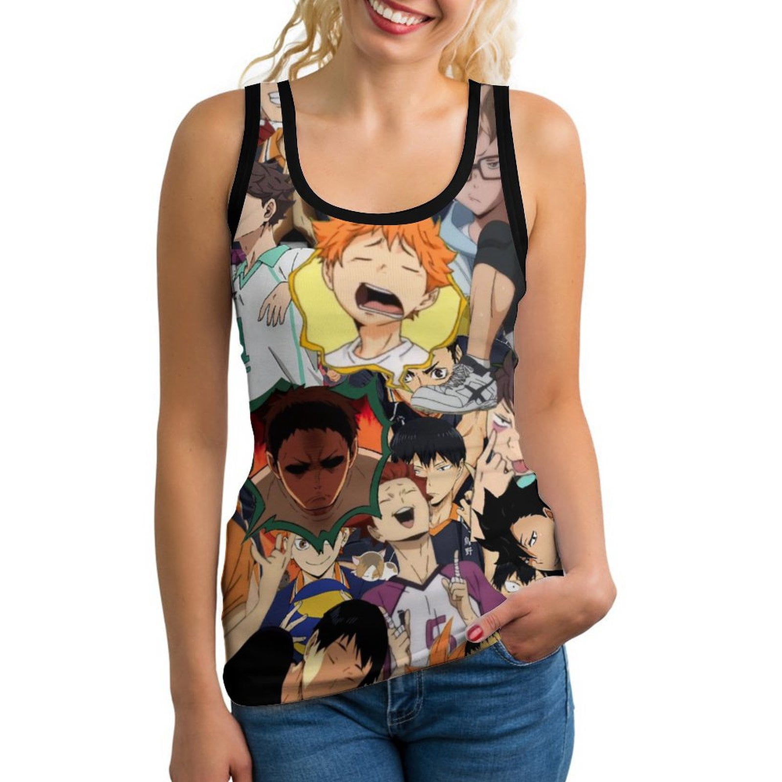 Anime Haikyuu !! Tank Tops Womens Summer Sleeveless Tee Casual Running ...
