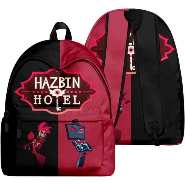 Anime Hazbin Hotel Backpack, 3D Print Alastor Vox WorkBag, Oxford ...