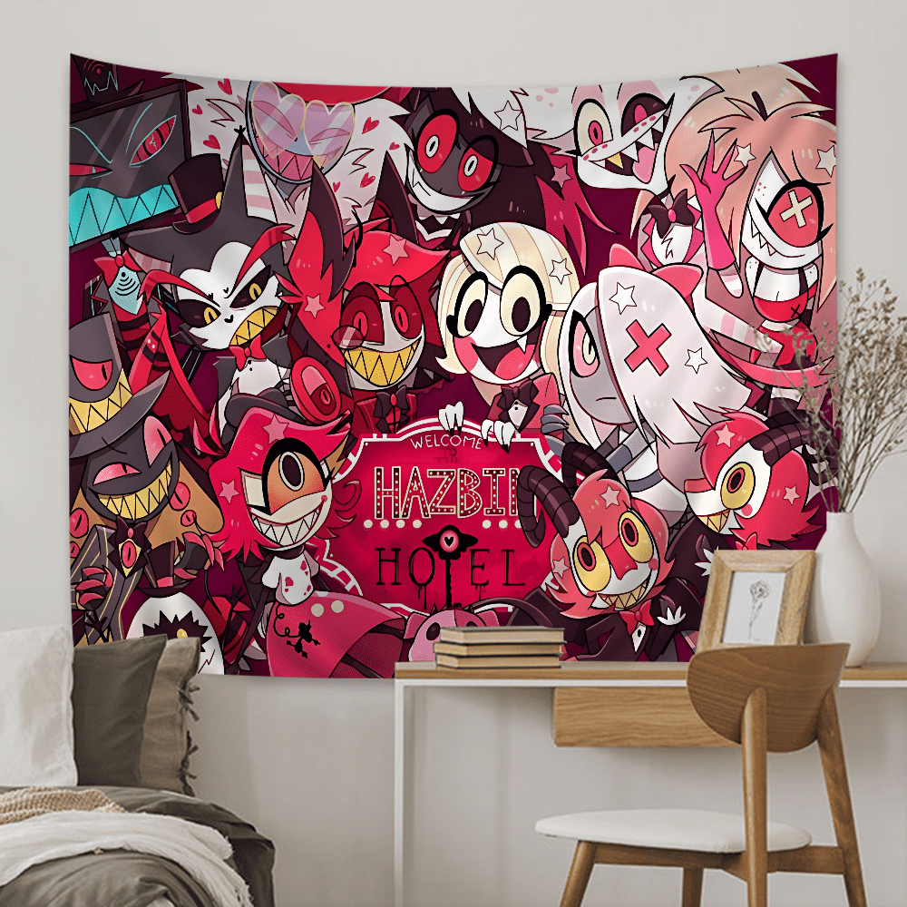 Anime HazbinS Hotel Party Vinyl Backdrops Background Wall Cloth Shower ...