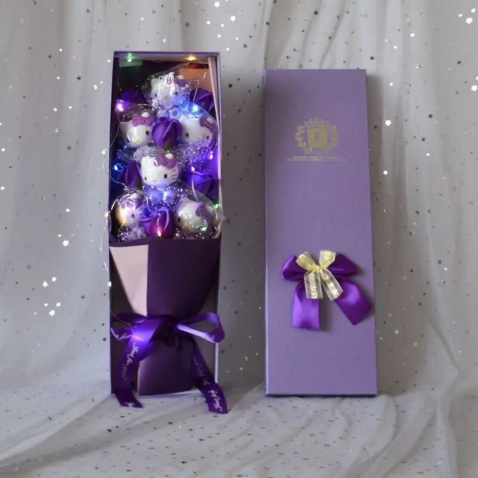 Anime Hello Kitty Bouquet My Melody Cinnamoroll Kuromi Kawaii Led Light ...