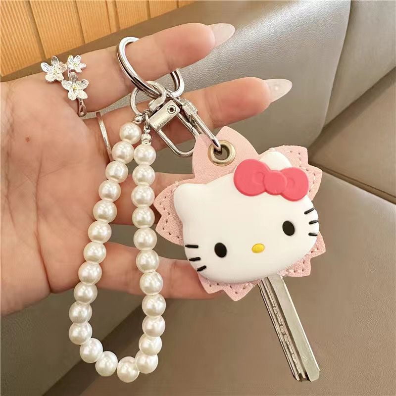 Anime Hello Kitty Cartoon Cute Card Holder Mini Keychain Access Control ...