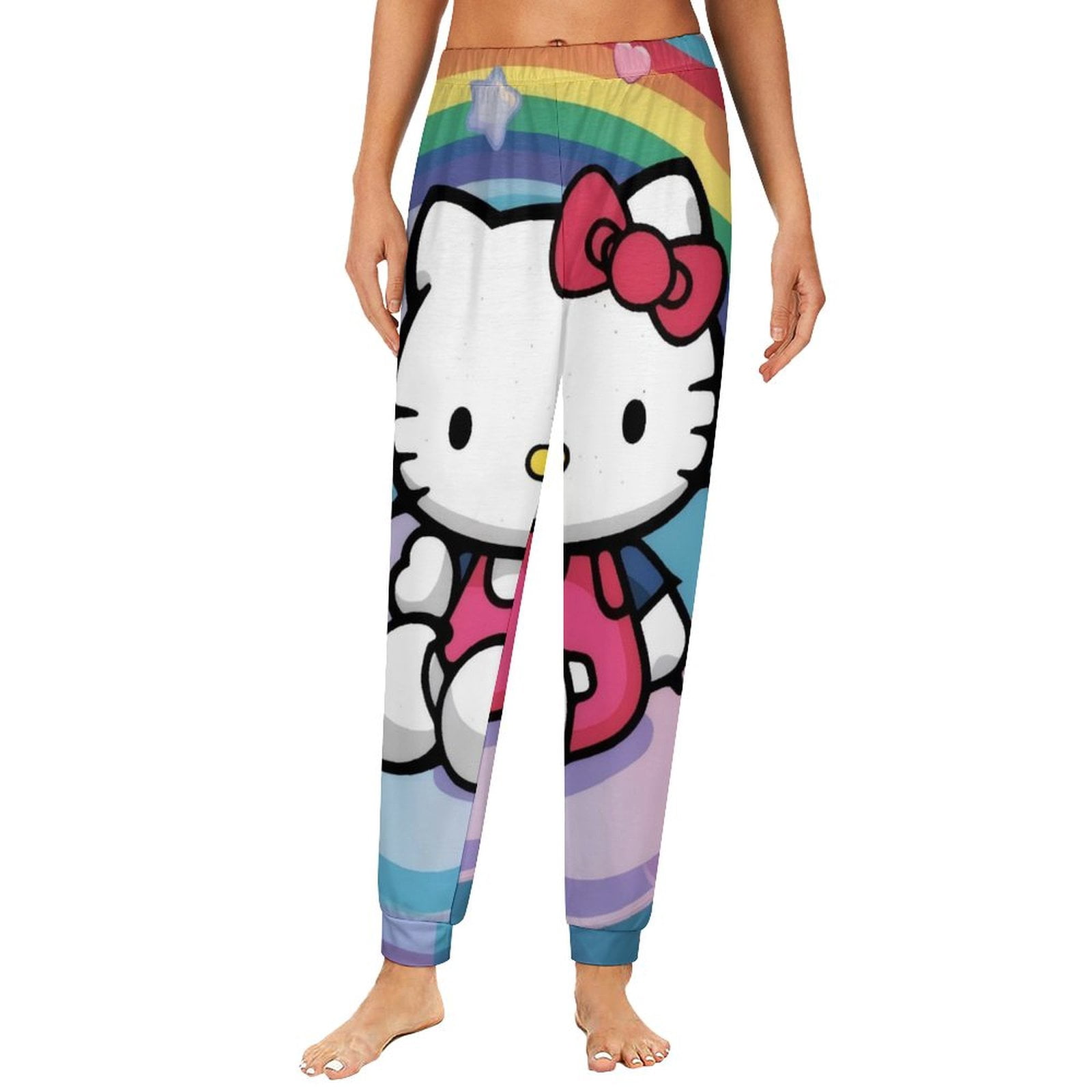 Anime Hello Kitty Pajamas Women Cartoon Family Christmas Pants Kawaii ...