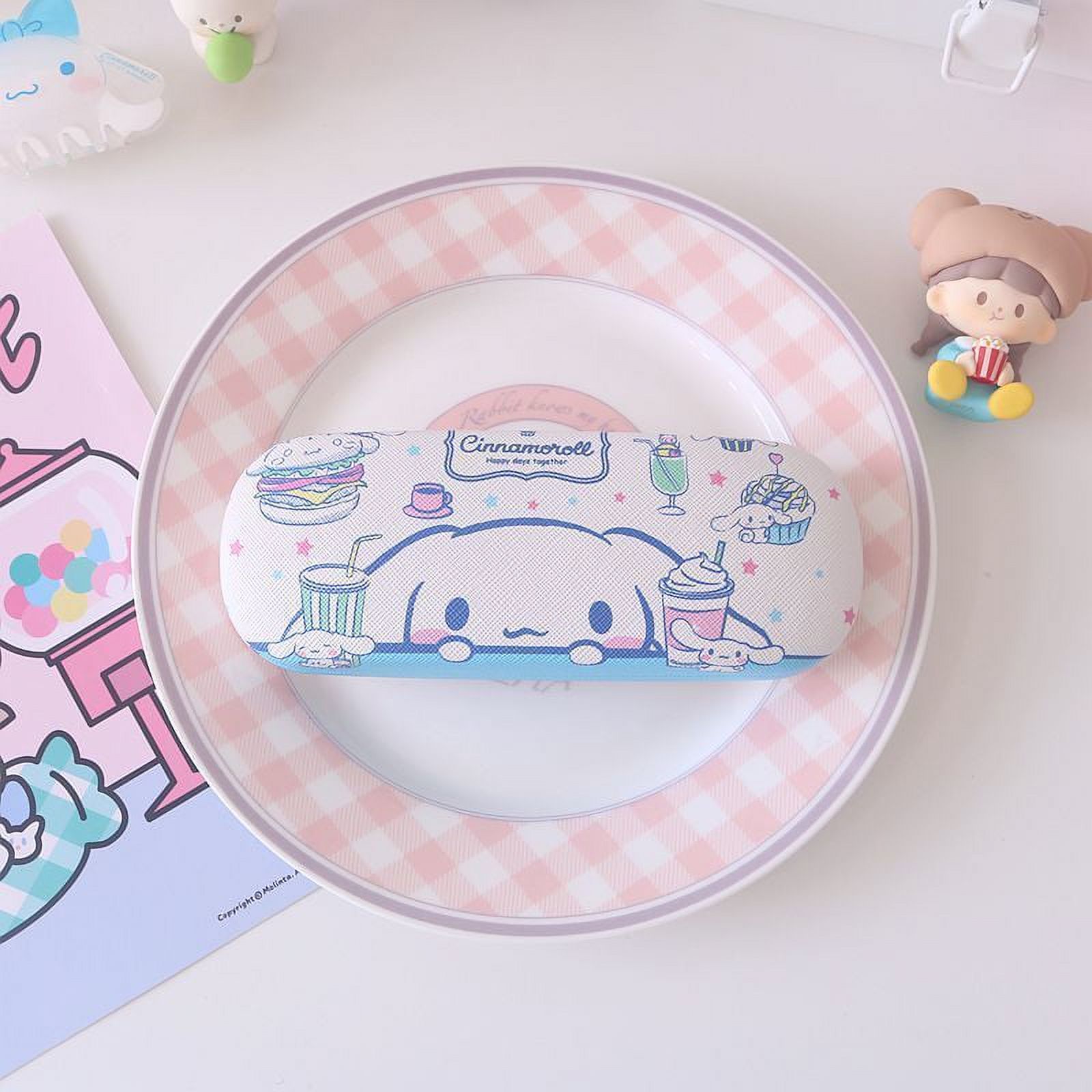 Anime Hello Kitty Sanrio Glasses Case Y2K Kawaii Kuromi Cinnamoroll Pu ...