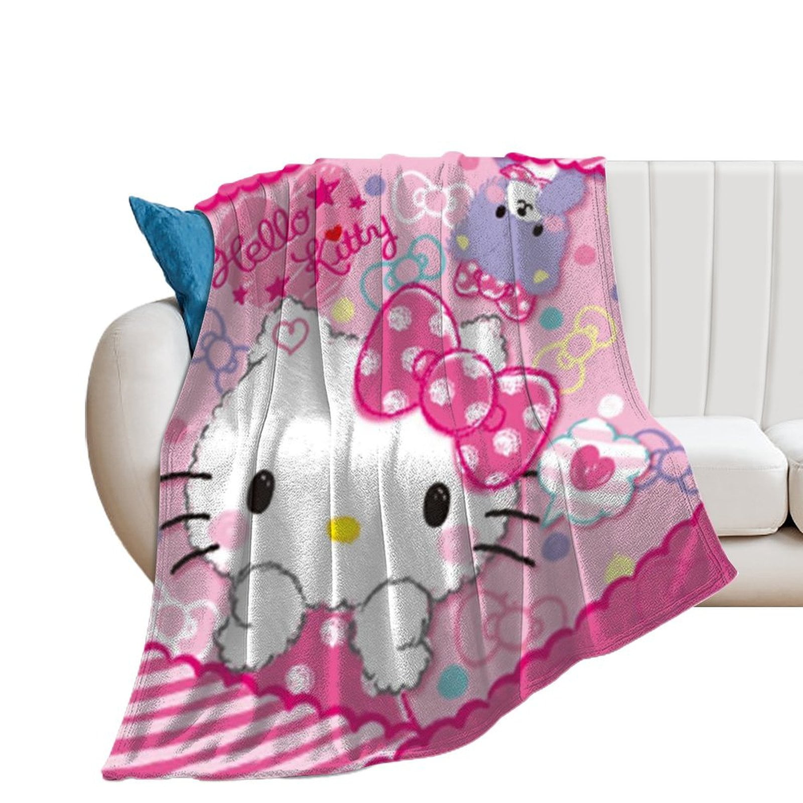 Anime Hello Kitty Throw Blanket Pink Blanket Soft Flannel Throws for ...