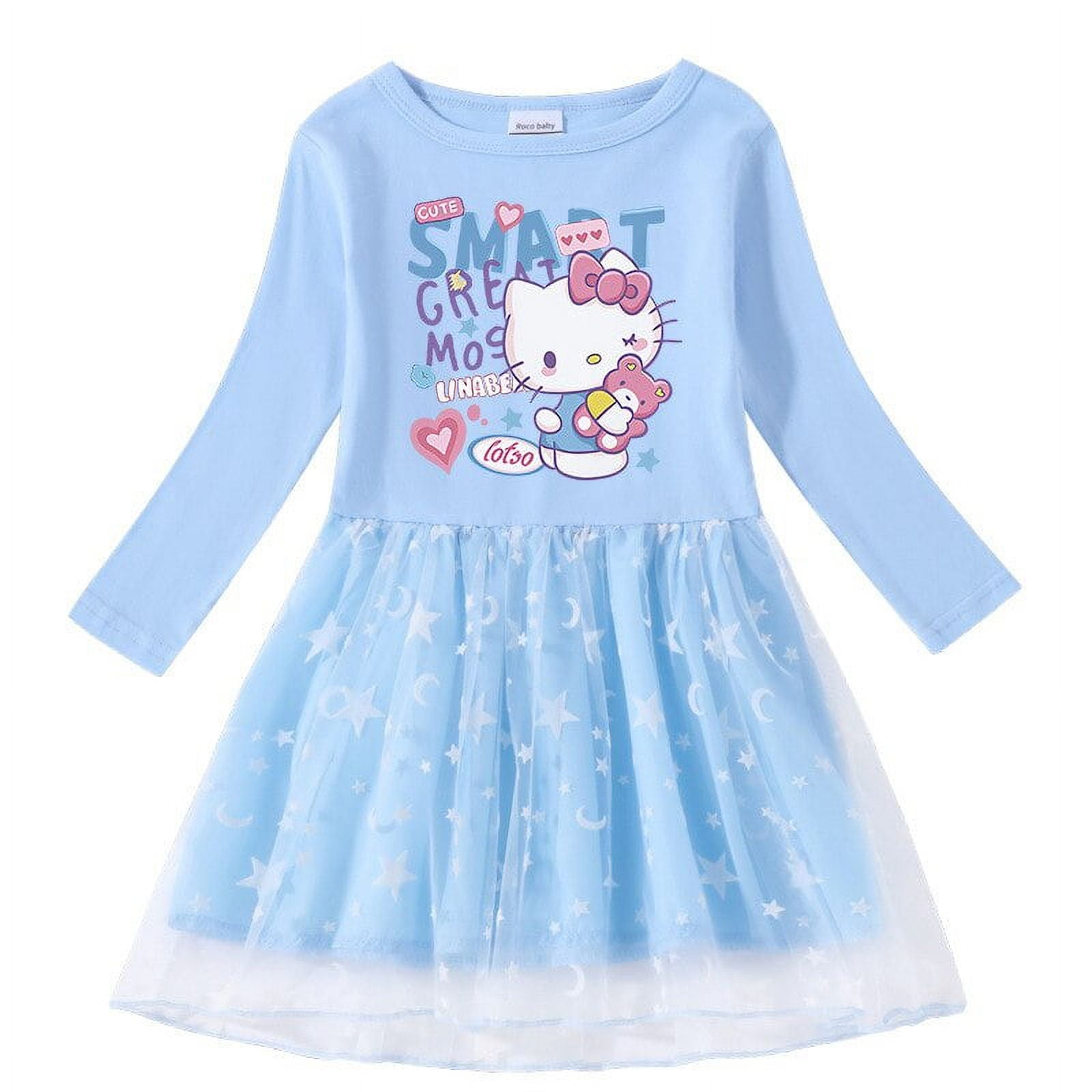 Y2K Girls Party Dresses Sanrio Kids Long Sleeve Dress Princess Dress ...