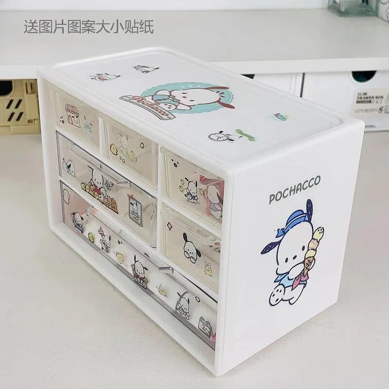 Anime HelloKitty Storage Box Kawaii Sanrios Kuromi Pachacco Desktop ...
