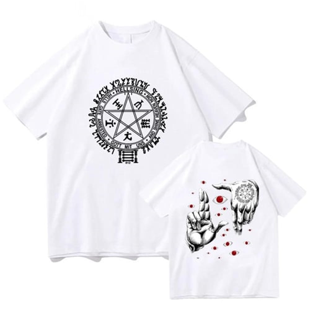 Anime Hellsing T-shirts Unisexs Clothing Graphic Eyes Harajuku Cotton ...