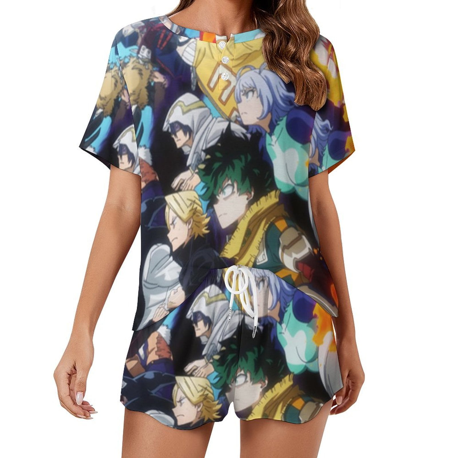 Anime My Hero Academia Mha Summer Home Suit For Womens Short-Sleeved ...