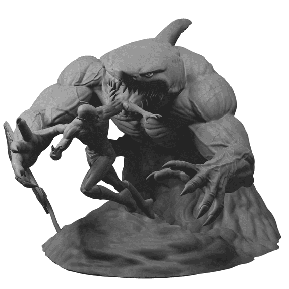 Anime Hero Flash Runaway From King Shark Resin 3D Print GK Figure DIY ...