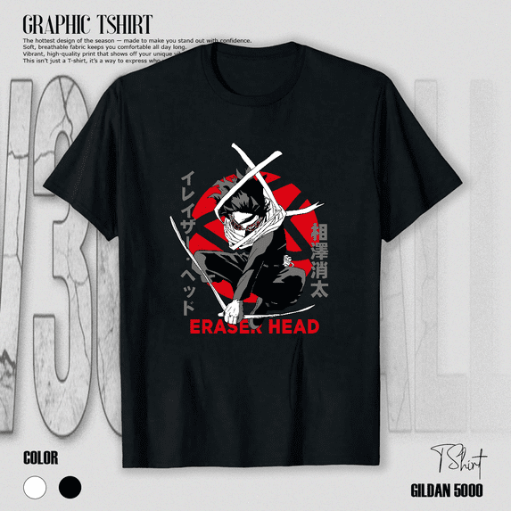 Anime Hero My Hero Academia Eraser Head Cosplay Fan Art Tee Unisex T ...