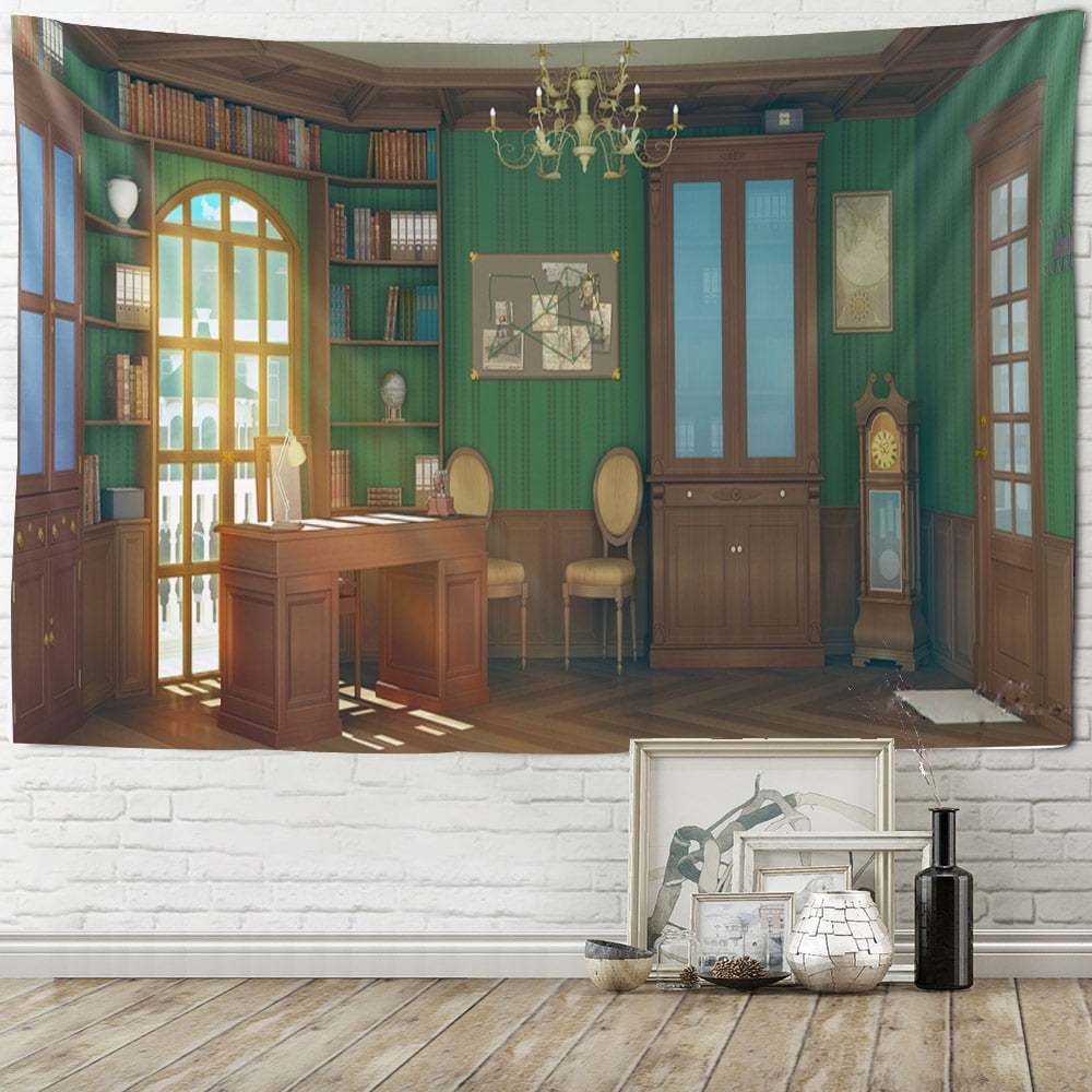 Anime House Design Wall Hanging Tapestry Art r Hanging At Home Bedroom ...