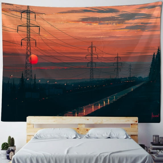 Anime House Design Wall Hanging Tapestry Art r Hanging At Home Bedroom ...