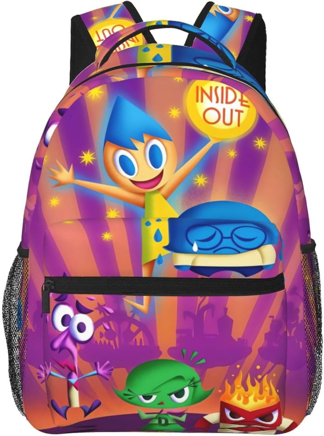 Anime In-side Out Backpack Canvas Funny Couple Backpacks 3D Large ...