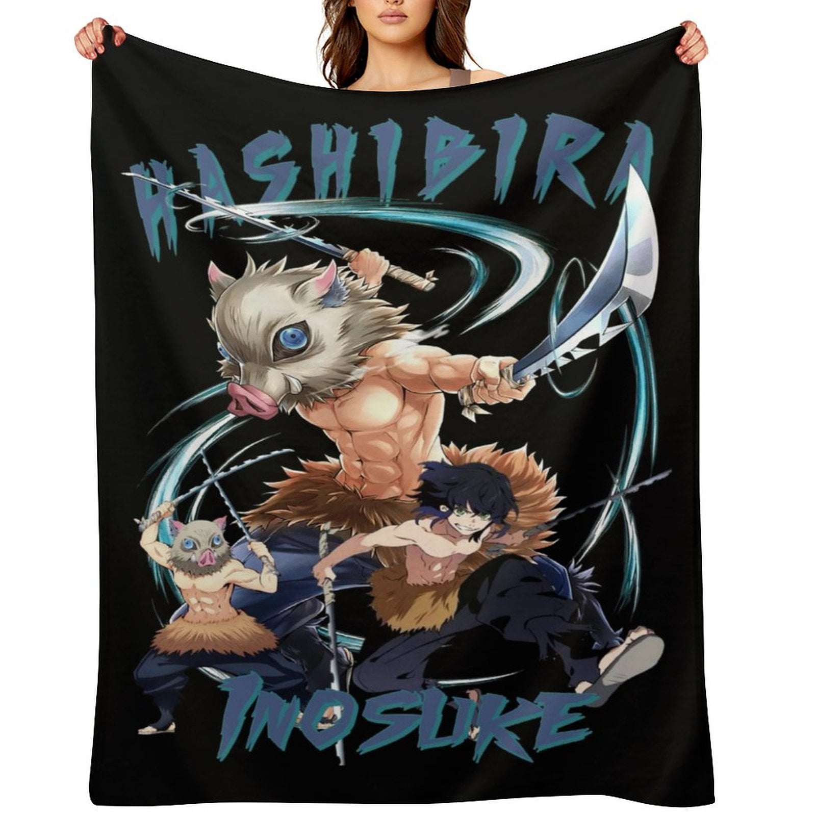 Anime Inosuke Demon Slayer Flannel Blanket, Ultra Soft Warm Throw ...