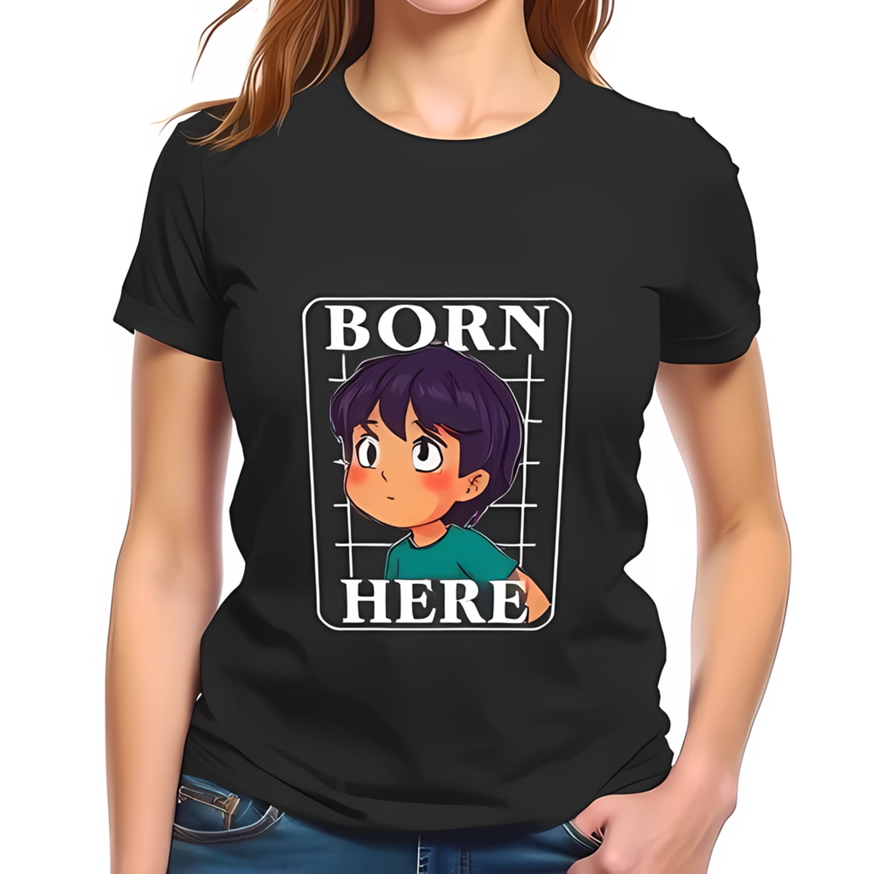 Anime Inspired Cotton Short Sleeve T-Shirt with Cartoon Boy Graphic ...