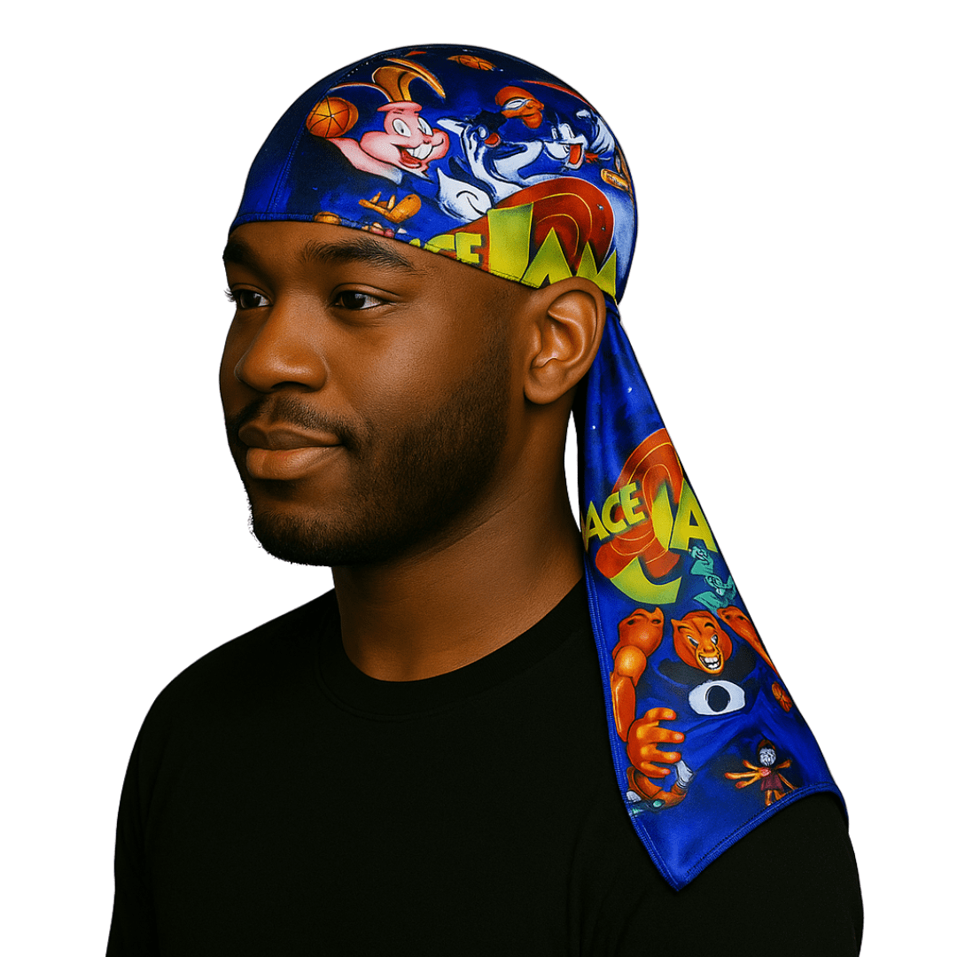Anime-Inspired Durag – Long Tails, Moisture Lock, Silky Satin (Blue ...