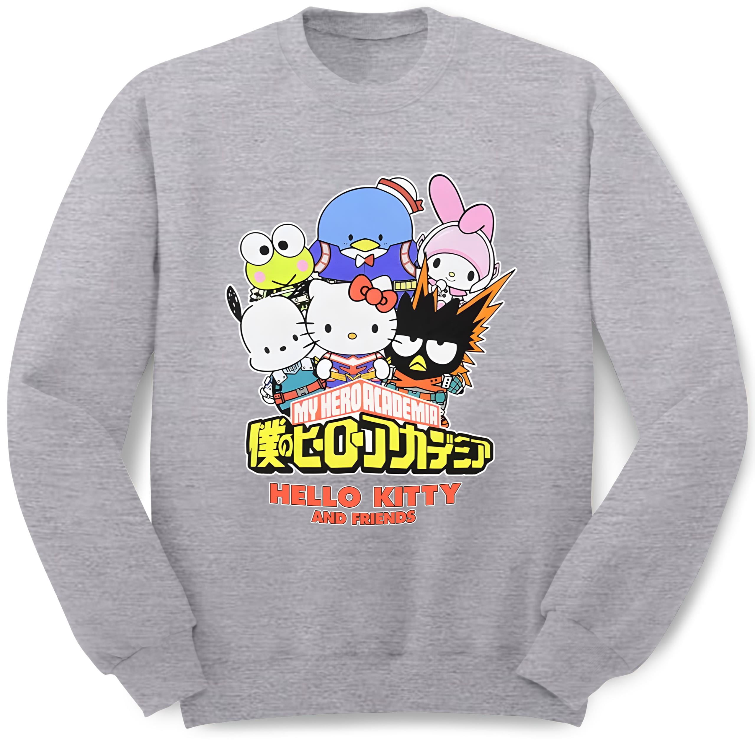 Anime Inspired Hello cat & Friends Black Sweatshirt, Size Medium ...