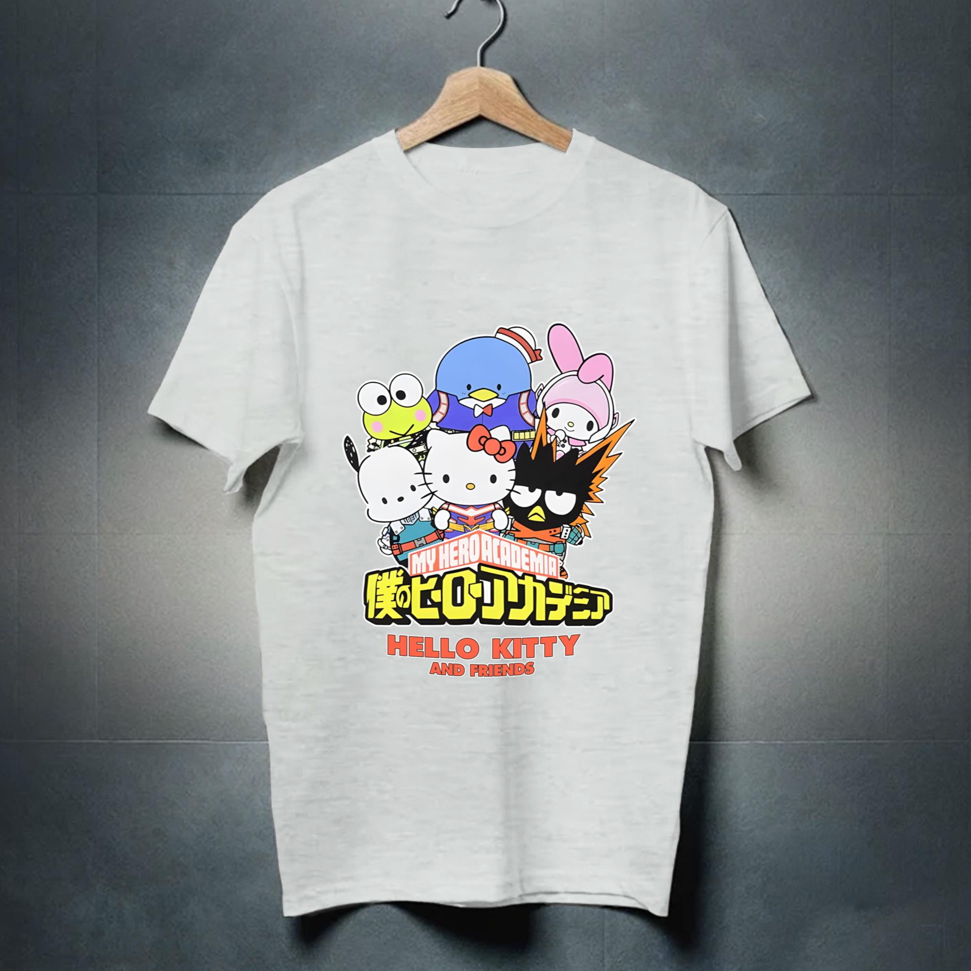 Anime Inspired Hello cat & Friends Black T-shirt, Size Medium - Walmart.com