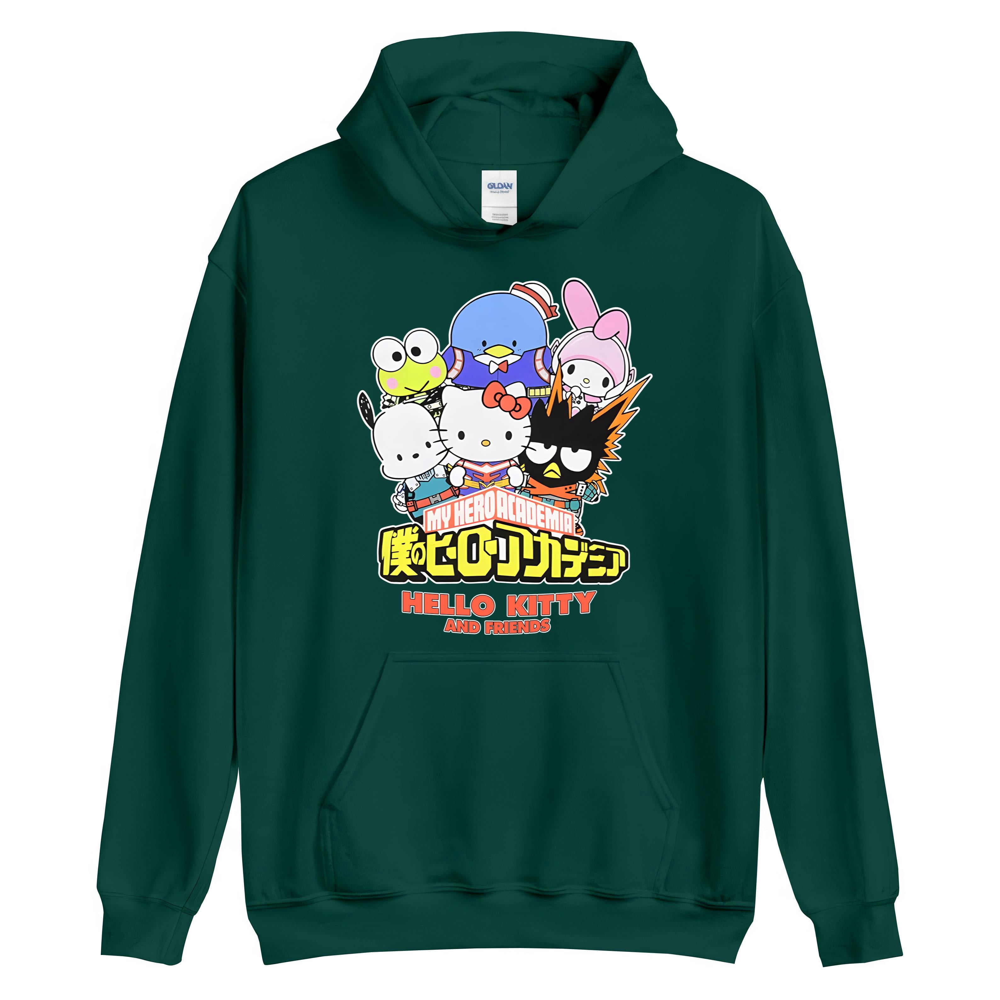 Anime-Inspired Men's Graphic Mashup Shirt Featuring Cute Characters ...