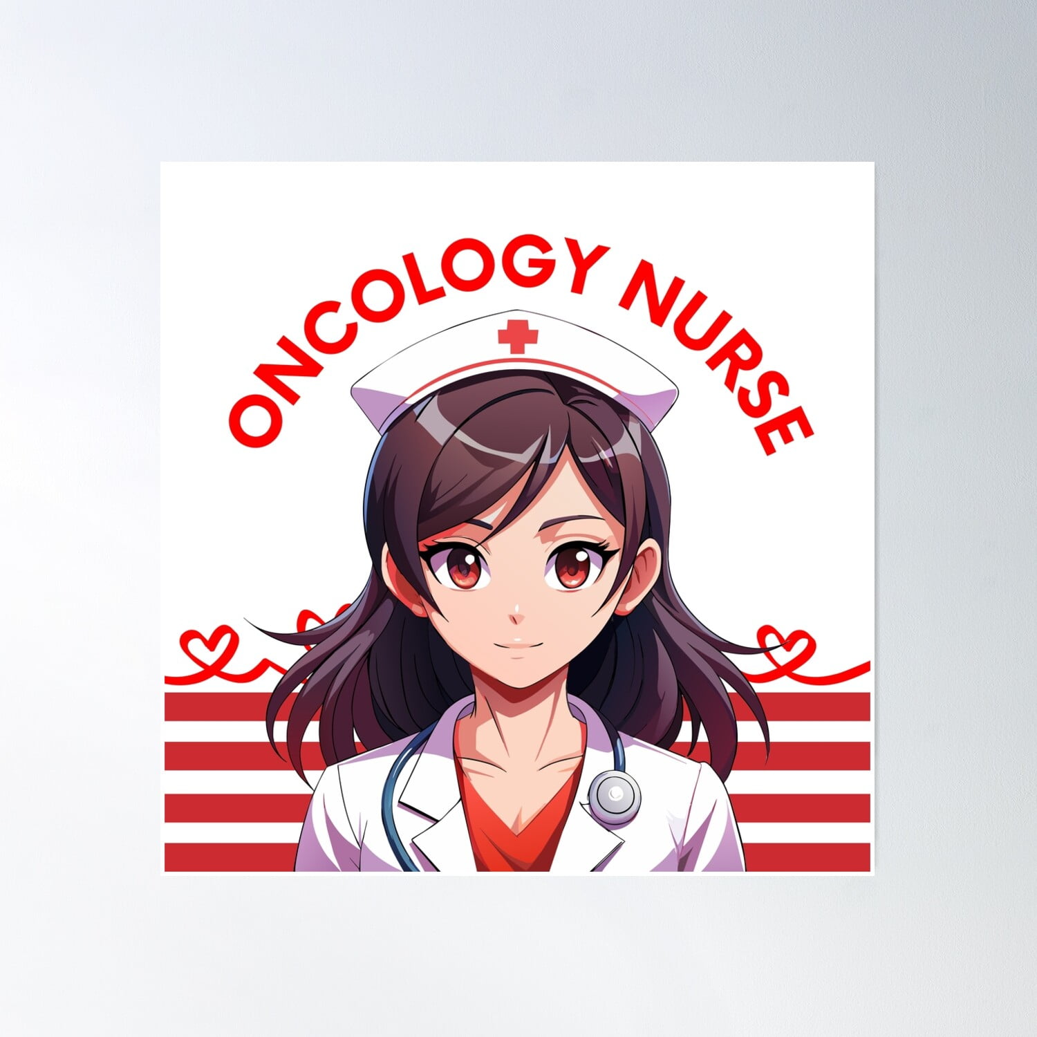 Anime-Inspired Oncology Nurse Design For Healthcare Heroes Poster Wall ...