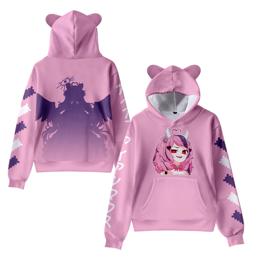 Anime Ironmouse Cute 3D Print Cosplay Men/Women Bear Ears Kawaii Hoodie ...
