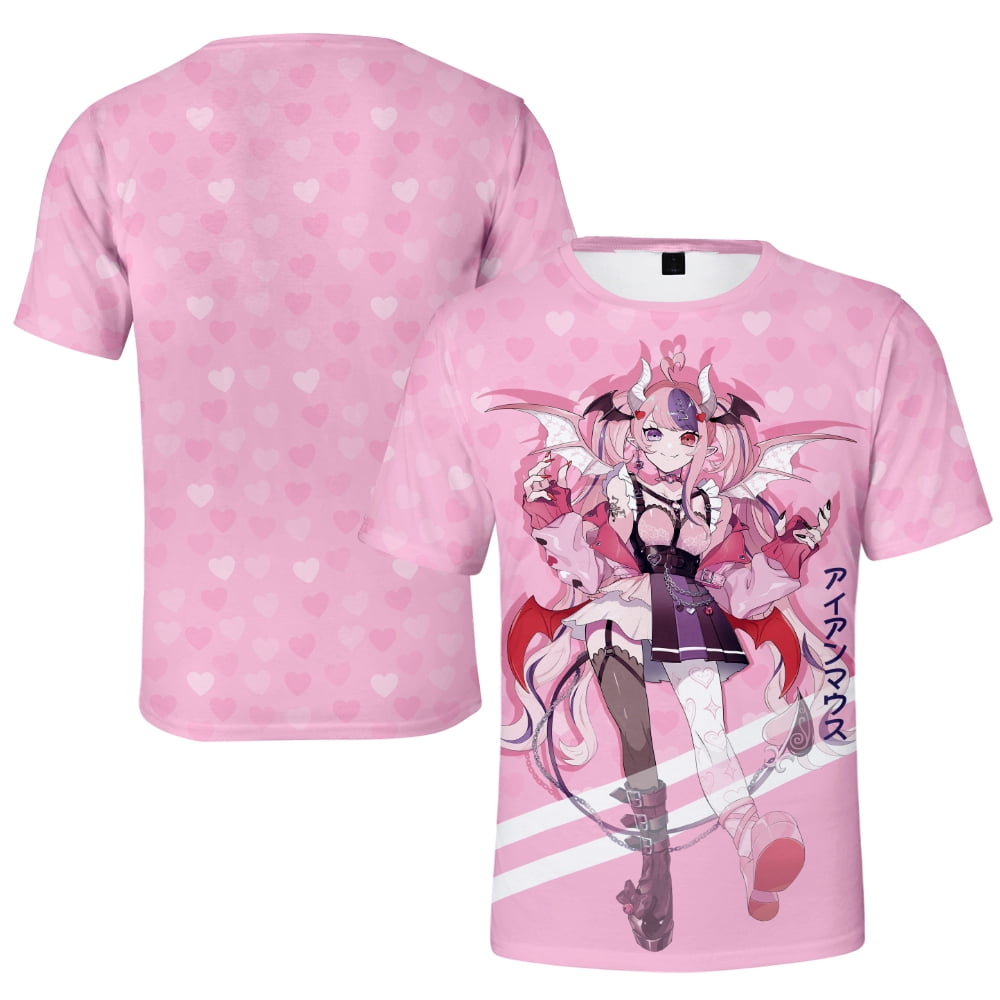 Anime Ironmouse Cute Merch Graphic Crewneck Short Sleeve Summer Men ...