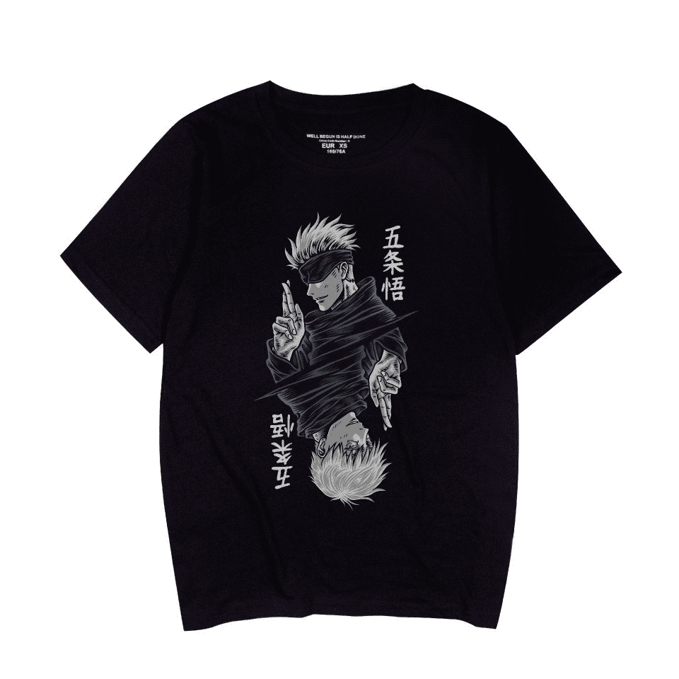 Anime Itadori Yuji short sleeve Satoru Gojo t-shirt round neck casual ...