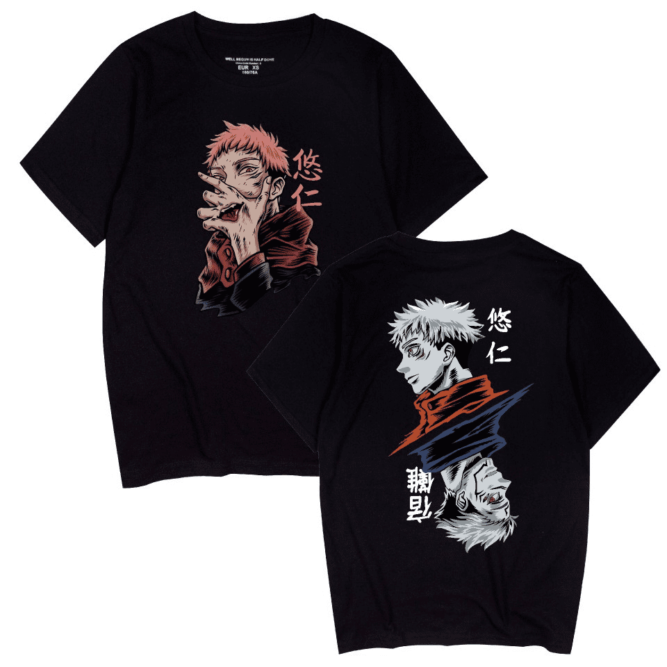 Anime Itadori Yuji short sleeve Satoru Gojo t-shirt round neck casual ...