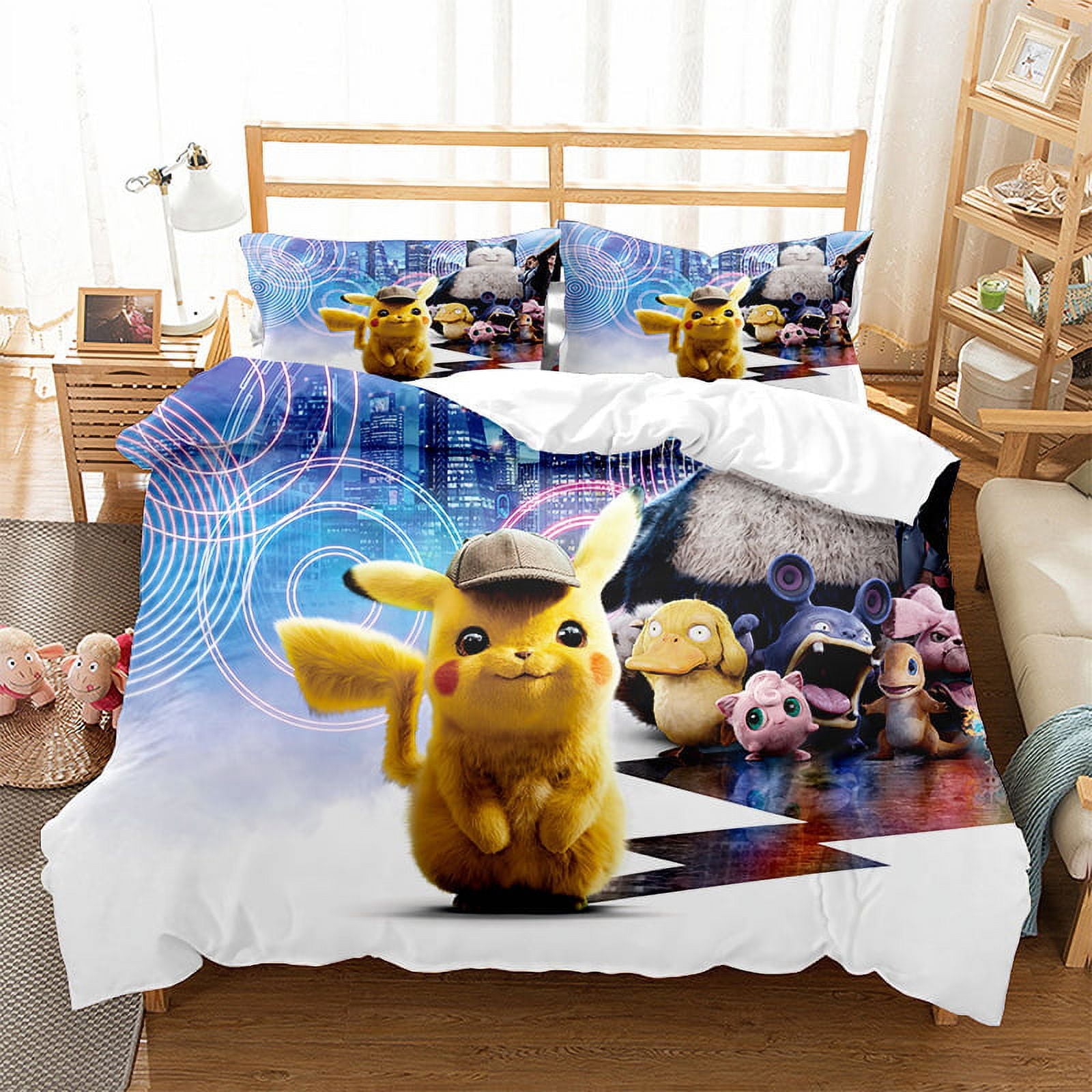 Anime Japanese Pokemon Pikachu Duvet Cover Set Bedding Set Pikachu ...