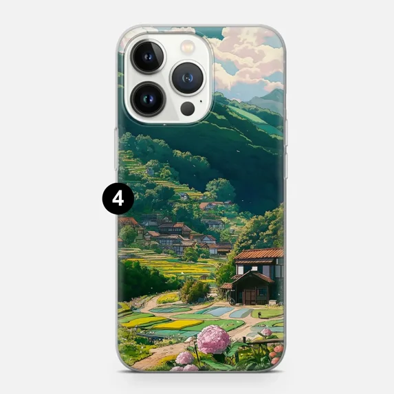 Anime Japanese Terrace Field Art iPhone Case 17 through 11 Pro Max ...