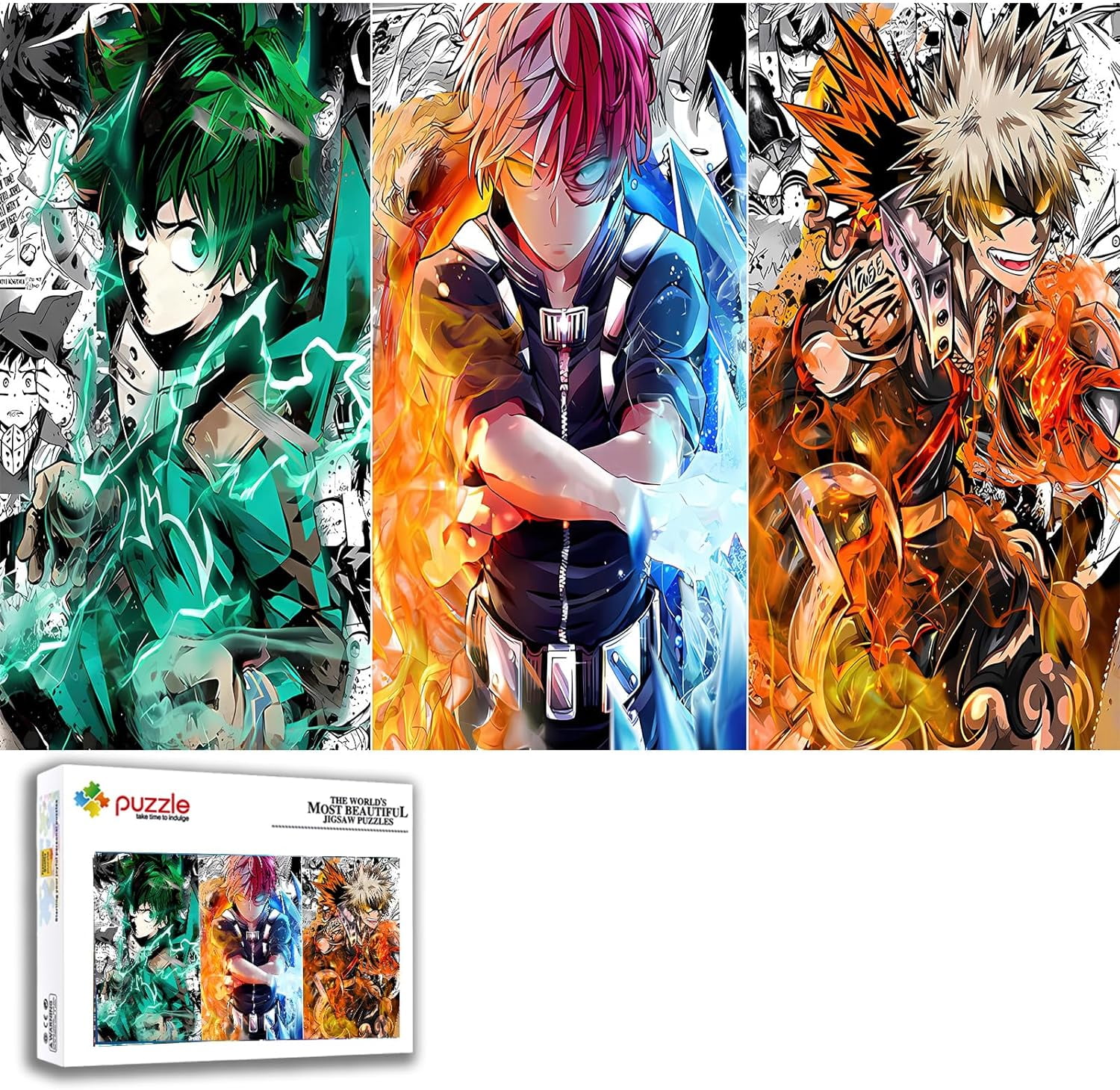 Anime Jigsaw Puzzles for Adults My hero A-cademy 1000 Pieces Wooden ...